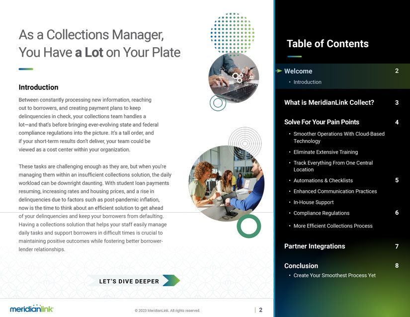 Get Ahead of Your Collections | MeridianLink